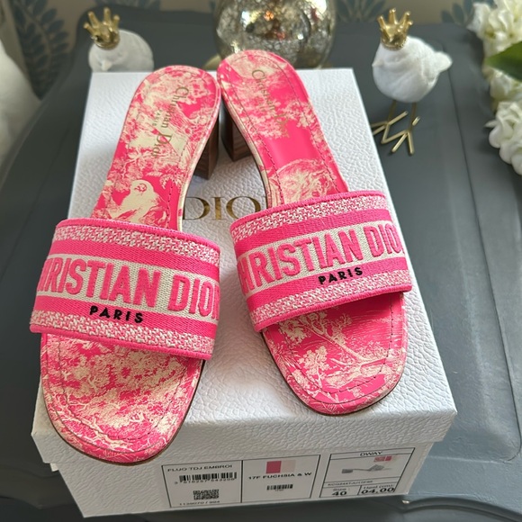 Dior | Shoes | Dior Pink Dway Heel Sandals Size 4 | Poshmark